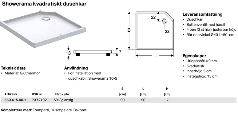 Showerama duschkar - Contura Shower
